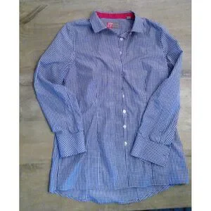 Tops | Chik Fil A Ls Uniform Shirt Womens M Blue White Check Team Style ...